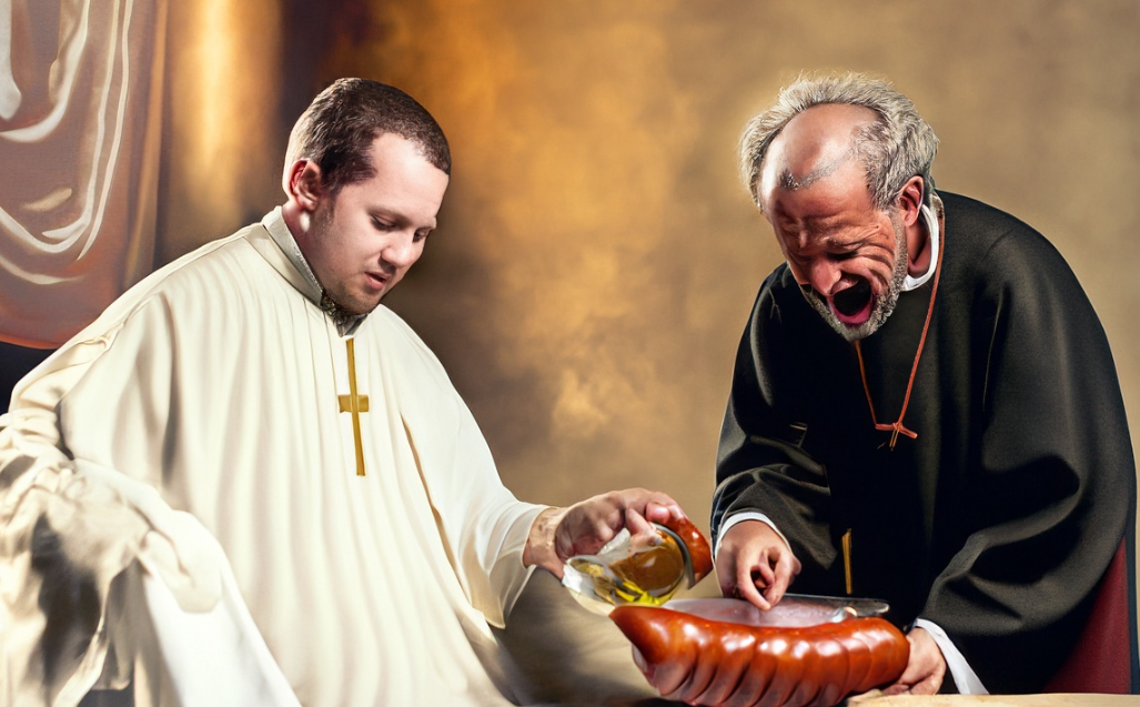 Grabbing Junk For Jesus – Priest’s Oily Rub Down - Distorted View Daily